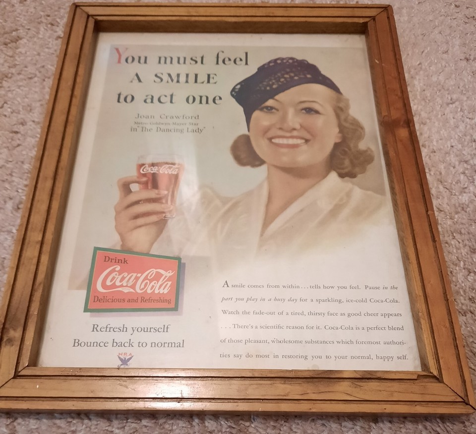 Original 1933 COCA-COLA Coke Dancing Lady Joan Crawford 1930's Print Ad ...