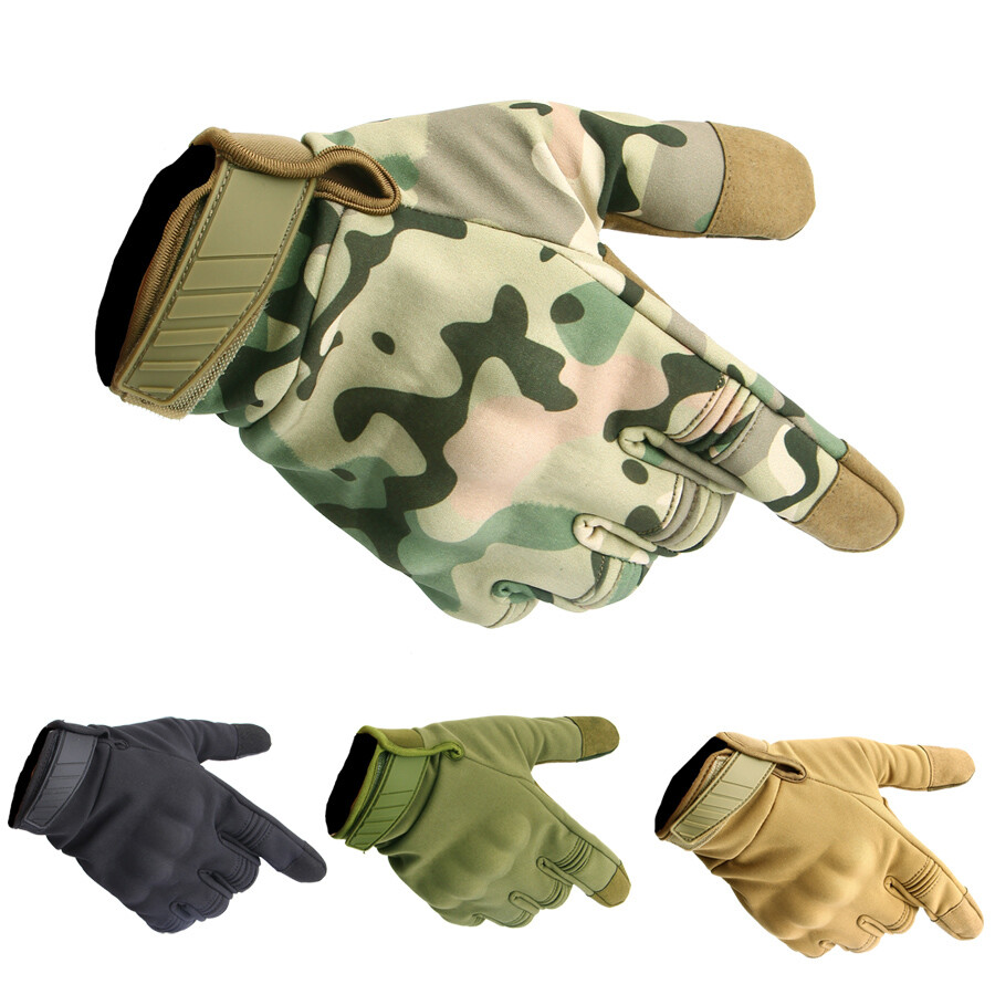 Outdoor Tactical Touch Screen Full Finger Gloves for Airsoft Shooting ...
