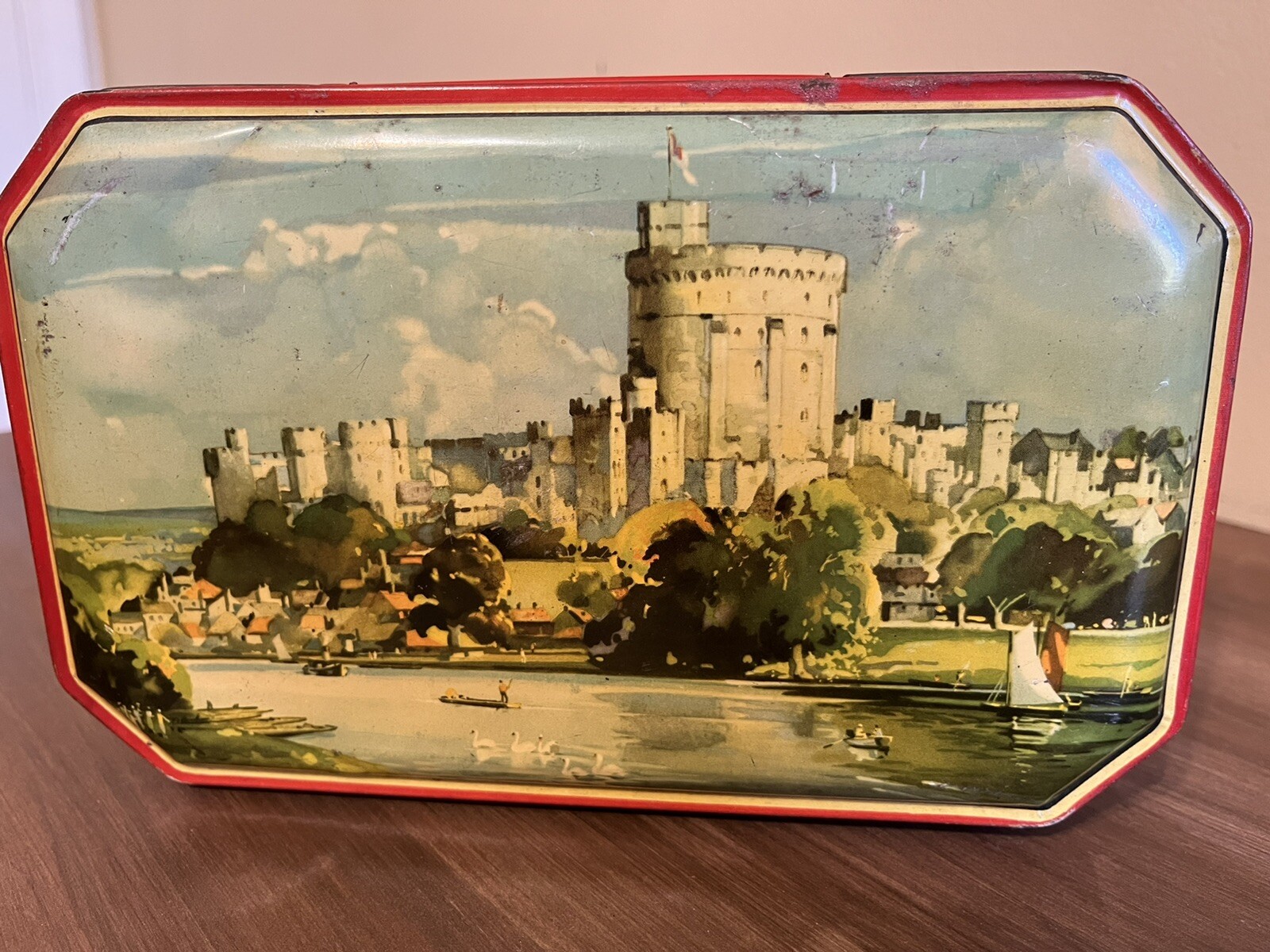 Vintage George W Horner & Co Red Toffee Tin Storage Made In England ...