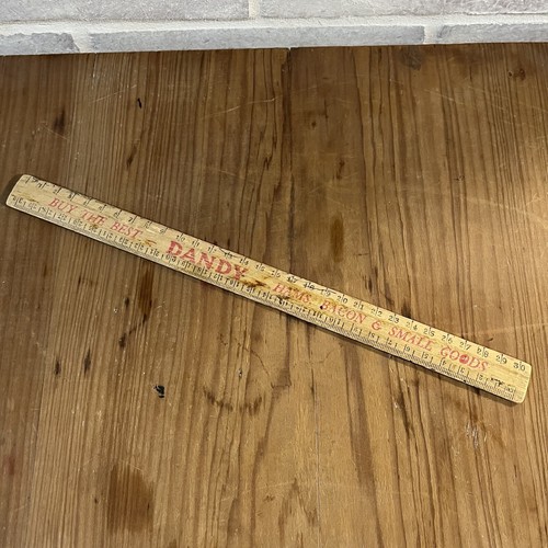 VINTAGE Dandy HAMS BACON timber advertising ruler | eBay Australia