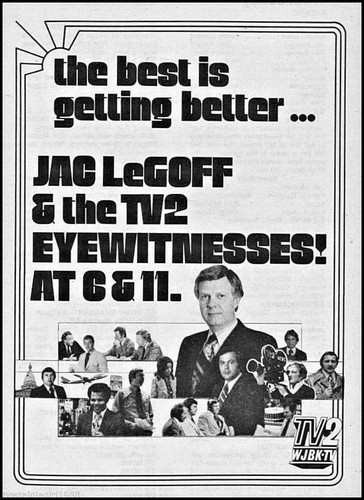1974 WJBK TV News Ad Detroit Michigan Jac LeGoff TV2 Eyewitness News ...