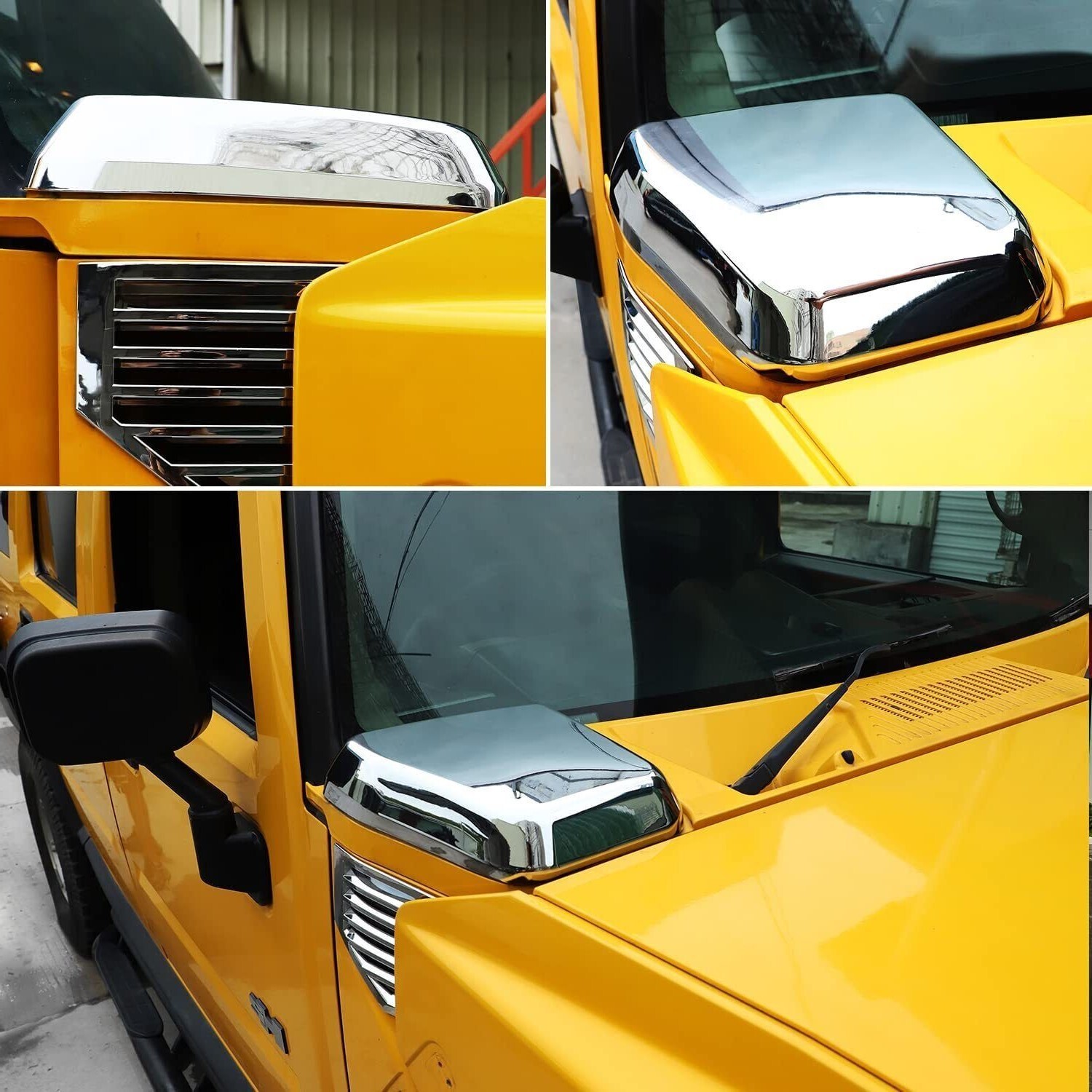 Chrome Intake Trim Cover For 03-09 HUMMER H2 SUV SUT Hood Top Cap Left ...