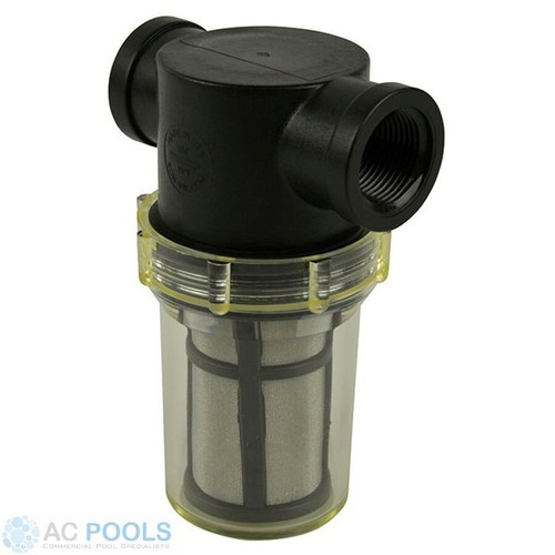 Inline 20mm (¾") Water Filter/Strainer (40 Micron) Poly Body. Clear ...