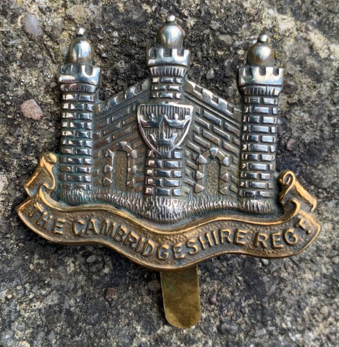 The Cambridgeshire Regiment Cap Badge Bi-Metal Slider ANTIQUE Original ...