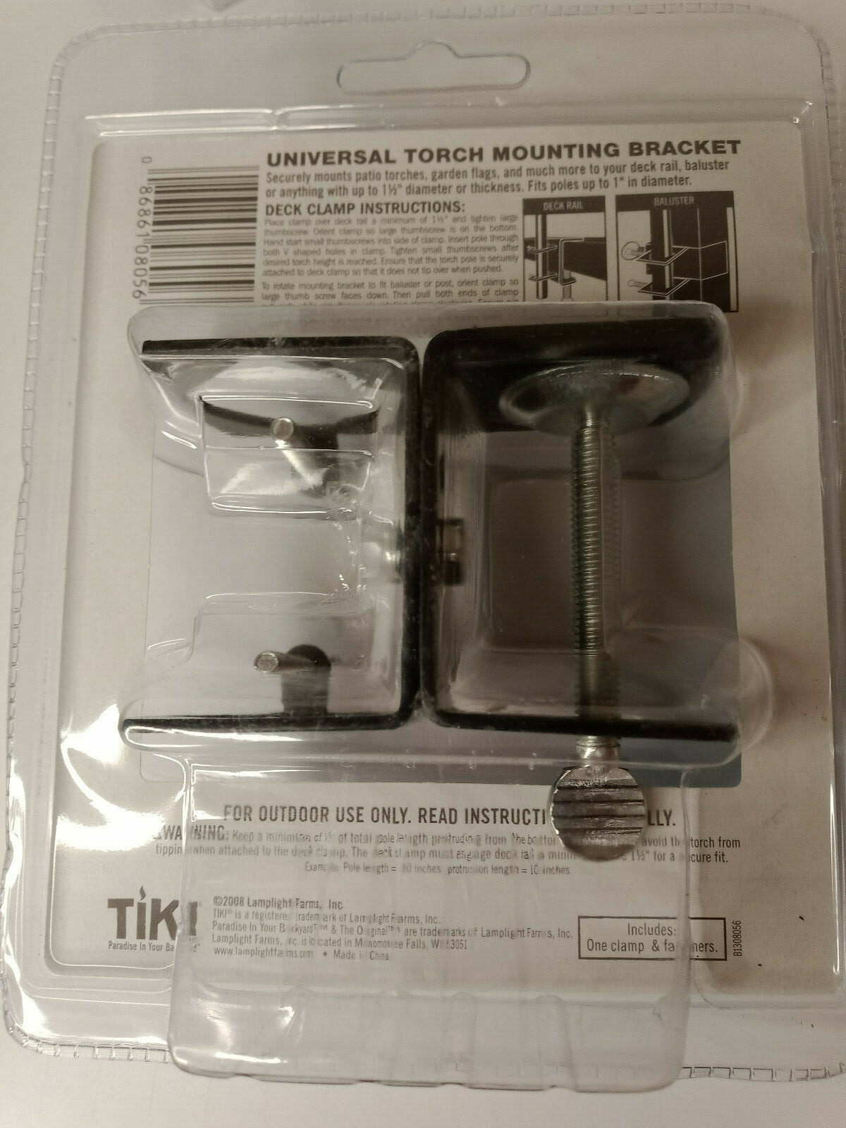 Set of 3 New TIKI Brand UNIVERSAL Deck Clamp Torch MOUNTING BRACKET ...