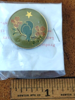 Bluebird On Blooming Tree Branch 1" Round Lapel Hat Pin | eBay