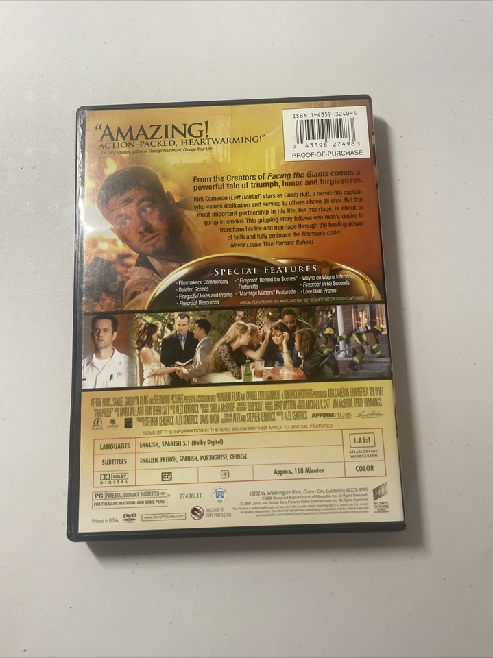 Fireproof DVD 43396274983| eBay