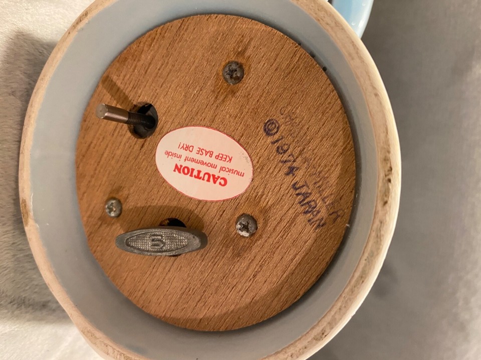 Chadwick-Miller 1974 Ceramic Music Box Watering Can, Windmill, Blue. | eBay