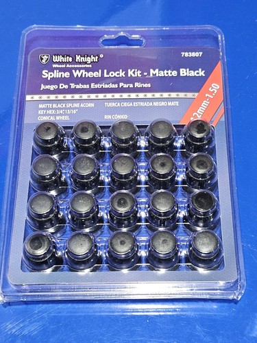 White Knight 12mm X 1.50 Matte Black Spline Kit 783807 for sale online ...