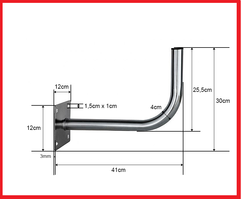 SATELLITE DISH WALL MOUNT BRACKET 40 CM SKY POLSAT NC+ ASTRA HOTBIRD ...