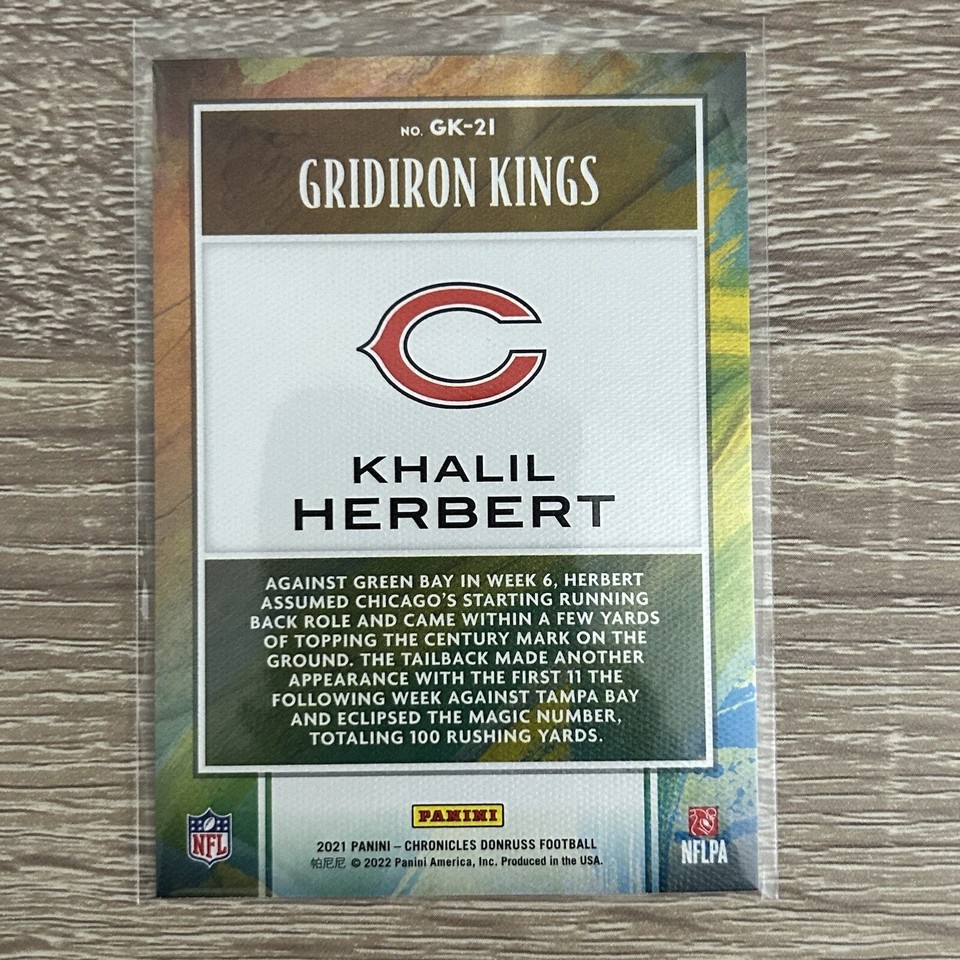 2021 Panini Chronicles Gridiron Kings #GK-21 Khalil Herbert Rookie RC ...