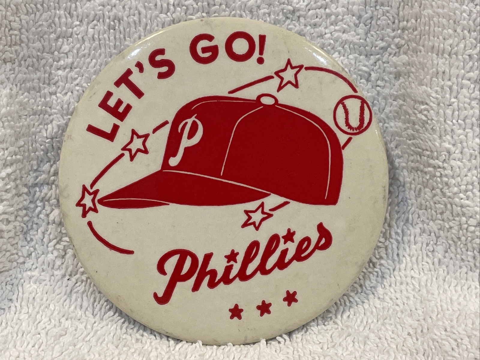 VINTAGE&RARE 1950's Philadelphia Phillies 3 1/2 Inch Pinback Button ...
