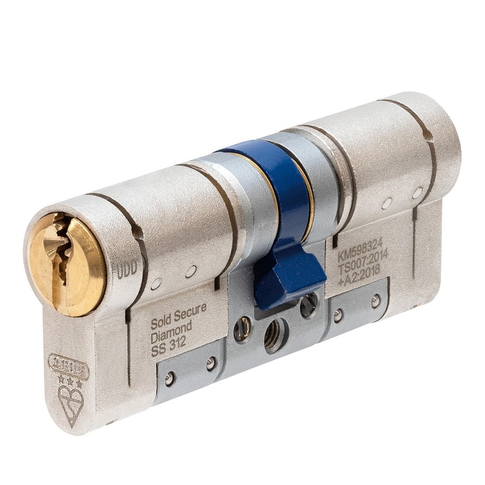 ABUS X60 Anti-Snap Kitemark Approved 3-star Door Cylinder - 3 Keys and ...