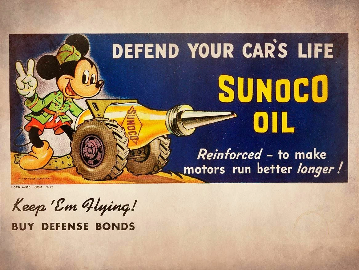 Купить Ибей | MICKEY MOUSE CANNON SUNOCO MOTOR OIL HEAVY DUTY USA MADE ...
