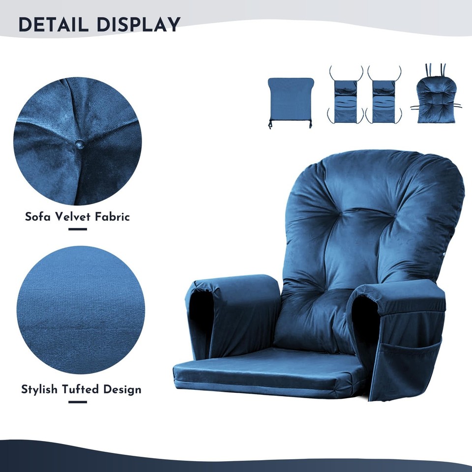 5Pcs Glider Rocker Replacement Cushions - Velvet Glider Cushions ...