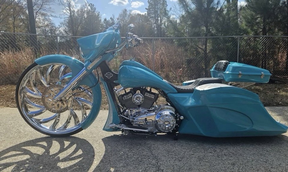 7" EXTENDED STRETCHED BAGS REAR FENDER FIT FOR HARLEY DAVIDSON DROP ...