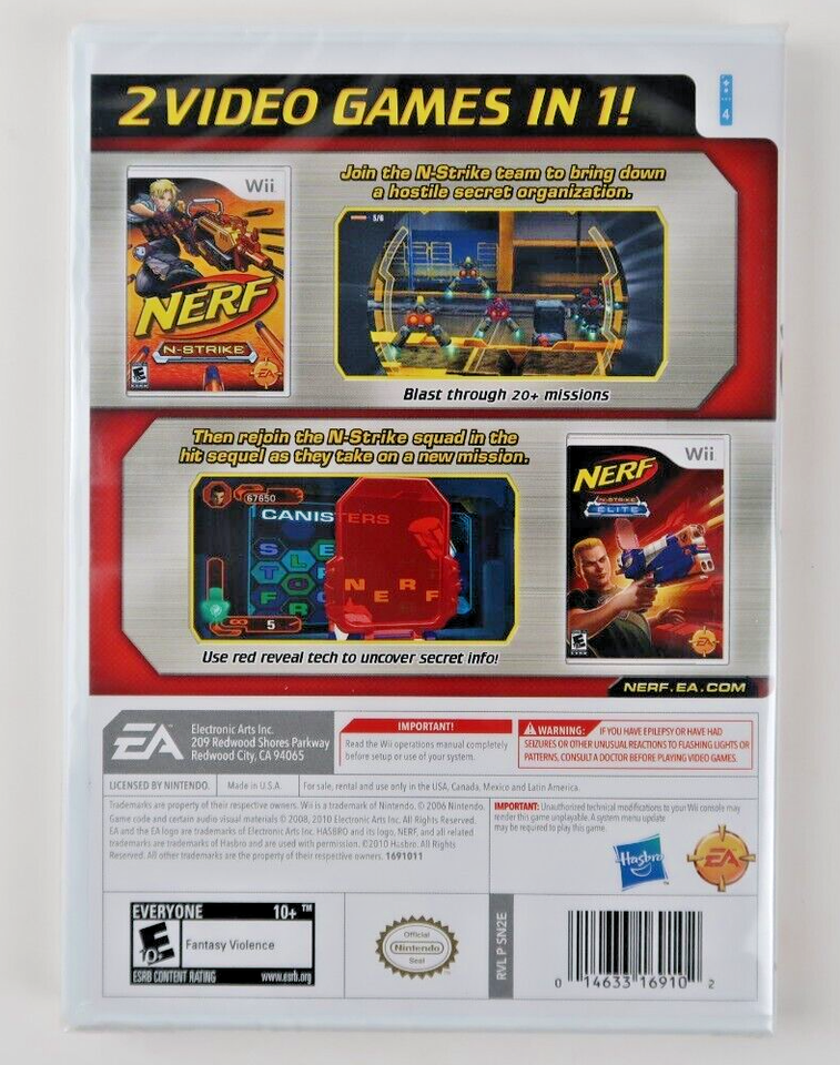 Nerf N-Strike Double Blast Bundle (Nintendo Wii, 2008) Brand New Sealed ...