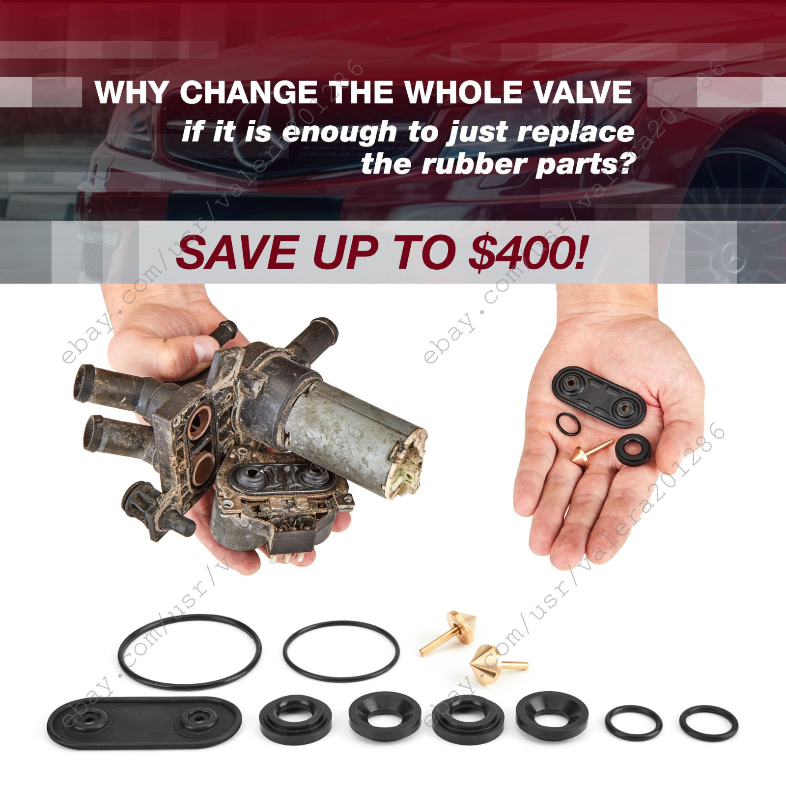 Mercedes-Benz Heater Valve Repair Kit W140, C140 Rebuild Kit 0018301484 ...