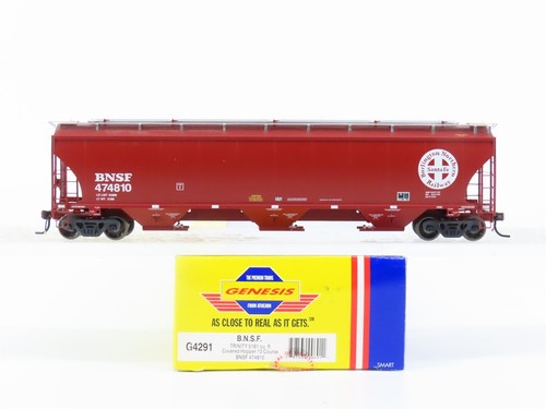 HO Scale Athearn Genesis G4291 BNSF Santa Fe 3-Bay Covered Hopper ...