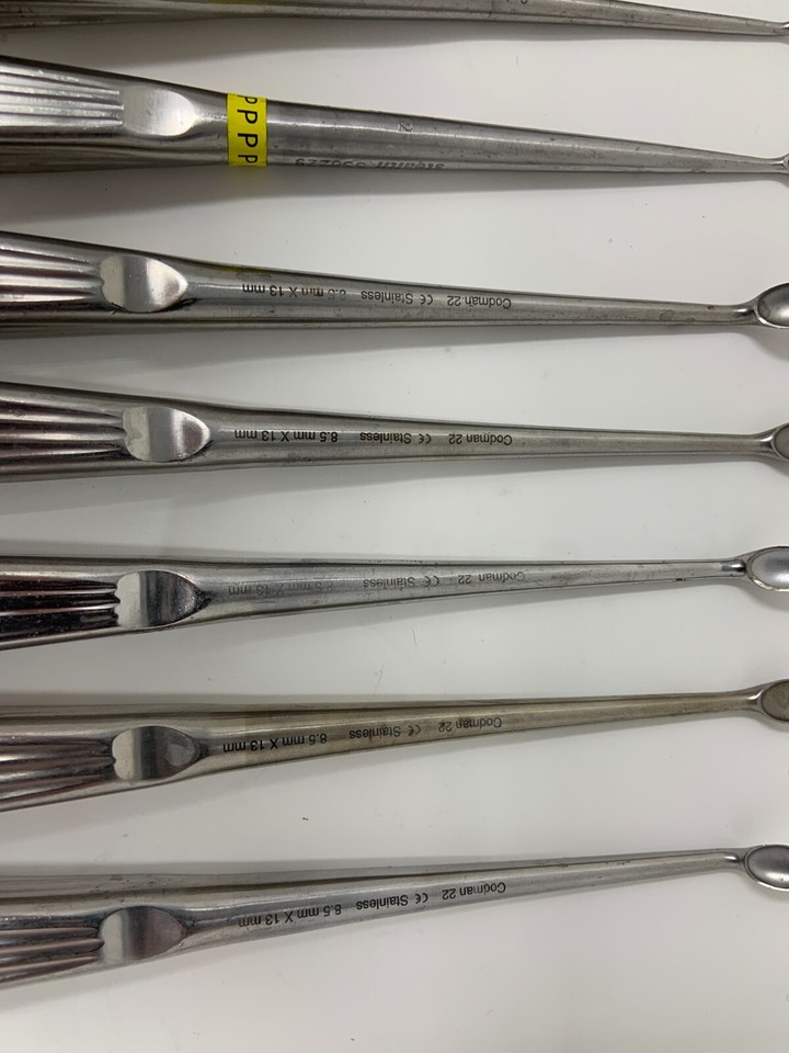 Set of 17 Codman Brun Bone Curettes Straight & Angled Orthopedic Neuro ...