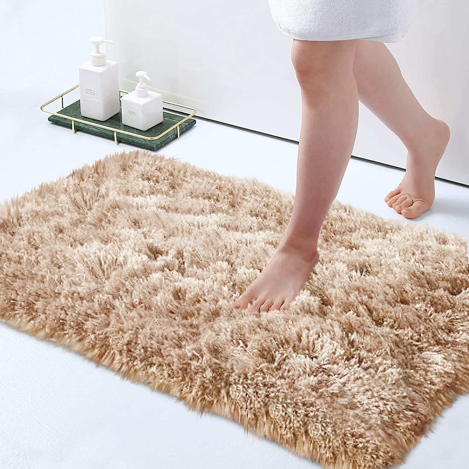 Non Slip Bath Mat Small Large Bathroom Rugs Super Soft Water Absorbent ...