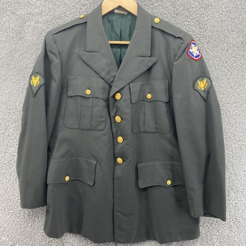 VTG U.S. Army Specialist 4 Dress Green Jacket Uniform Coat W/Patches 41 ...