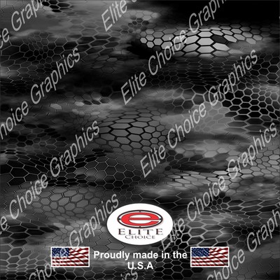 Hex Night Black CAMO DECAL WRAP VINYL 52"x15" TRUCK PRINT REAL ...