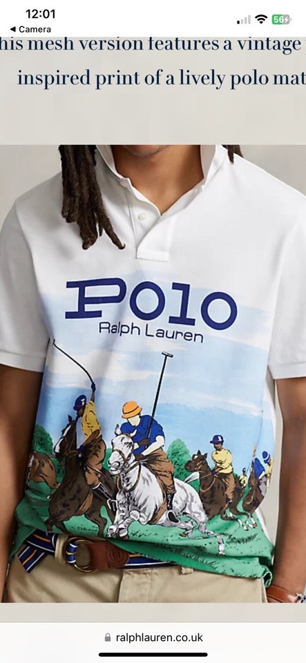 Polo Ralph Lauren Polo Match Short Sleeve Graphic Polo Shirt Large ...