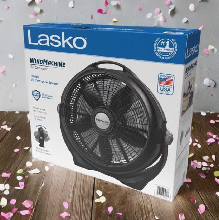 A20302 BLACK - Lasko Wind Machine 20" 3-Speed Air Circulator Floor Fan ...