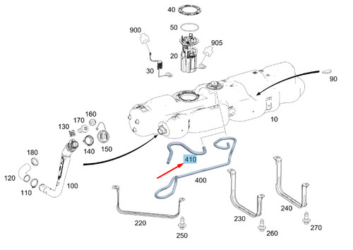 NEW MERCEDES-BENZ SPRINTER W907 FUEL TANK BLEED LINE A9074760200 ...