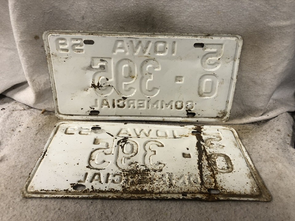 Vintage 1959 Iowa Commercial License Plate Pair | eBay