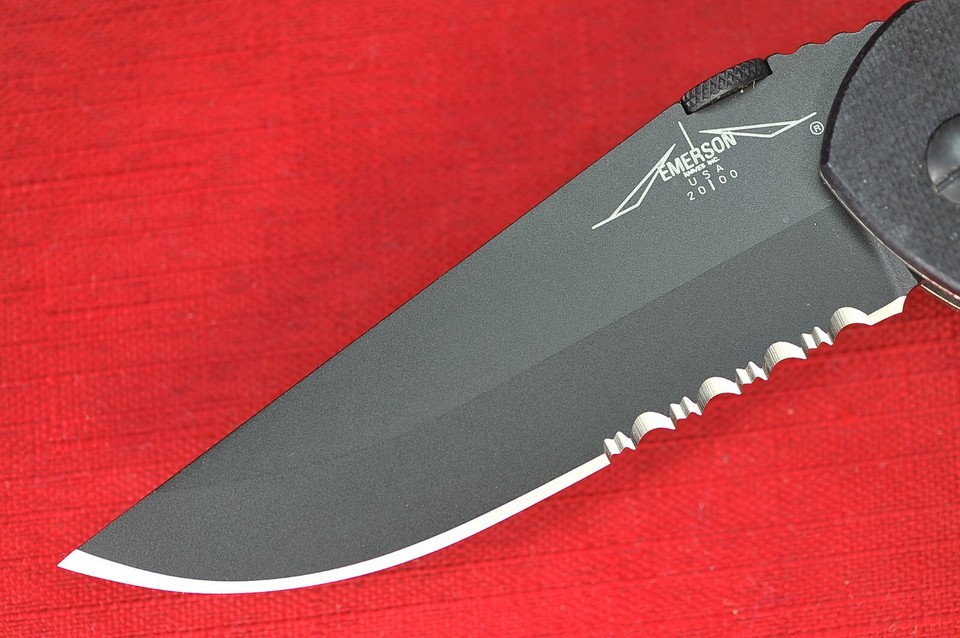 2000 Emerson Mach-1 BTS Black 154CM Blade w/Box Papers New in Box w ...