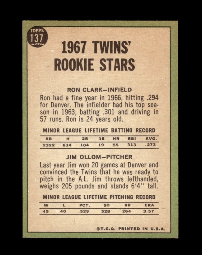 1967 Topps Set-Break #137 Twins Rookies EX-EXMINT *GMCARDS* | eBay