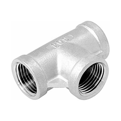 1" inch Tee NPT Female Thread Stainless Steel T 3 Way Cast Pipe Fitting ...