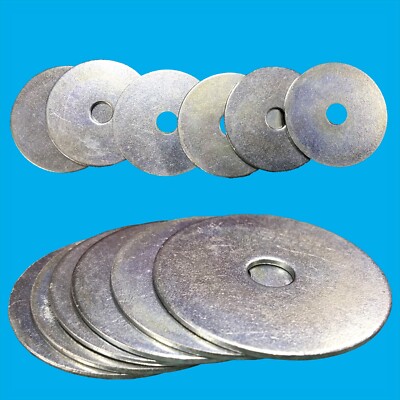 10x Large Flat Penny Repair Washers 40mm x 1.5mm, 8mm Hole, BZP Steel ...