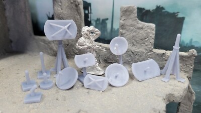 Miniature Satellite Dish Bundle - 28pcs, Tabletop / Wargame Scatter ...