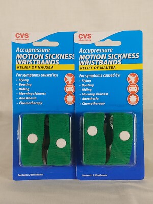 2 pairs Green Anti Nausea Morning Sickness Motion Travel Sick Wrist ...
