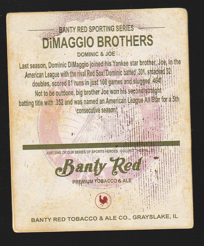Banty Red R319 Sports Heroes DiMaggio Brothers Joe Dom baseball art ...