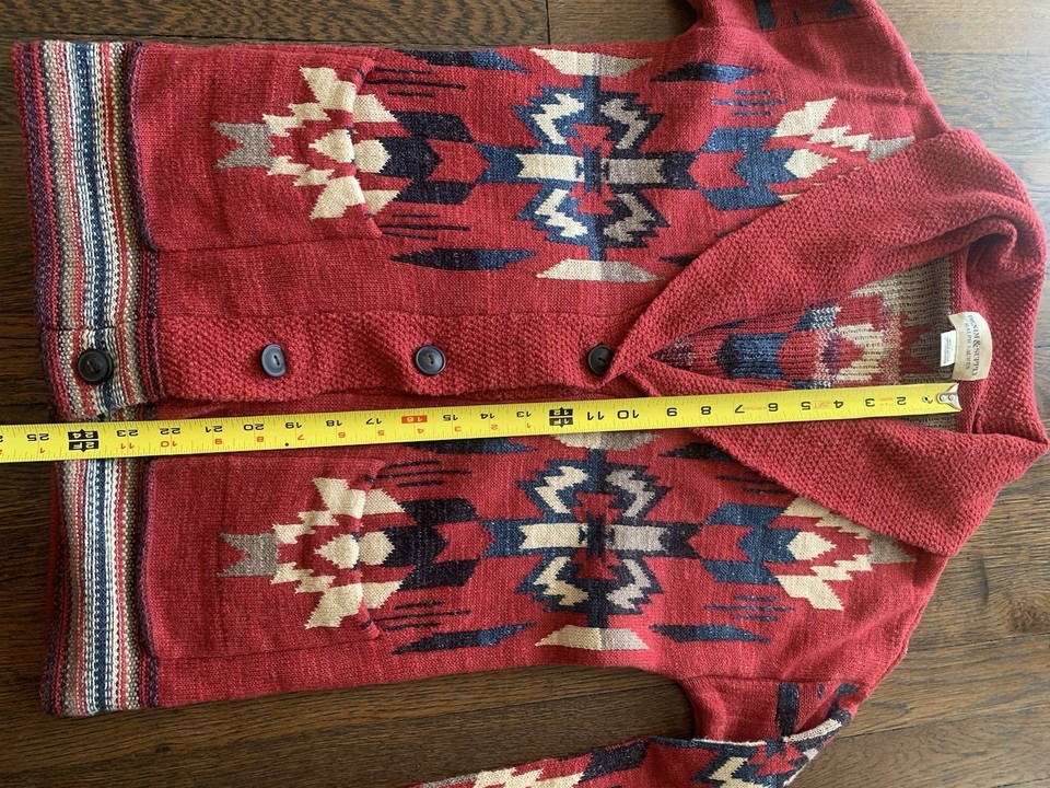 Ralph Lauren Denim & Supply Shawl Collar Aztec Design Cardigan Womens S ...
