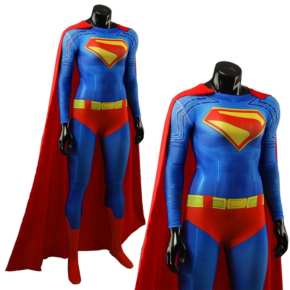 2025 Superman Superwoman Cosplay Jumpsuit Cloak Cos Costume Adult Kids Halloween | eBay