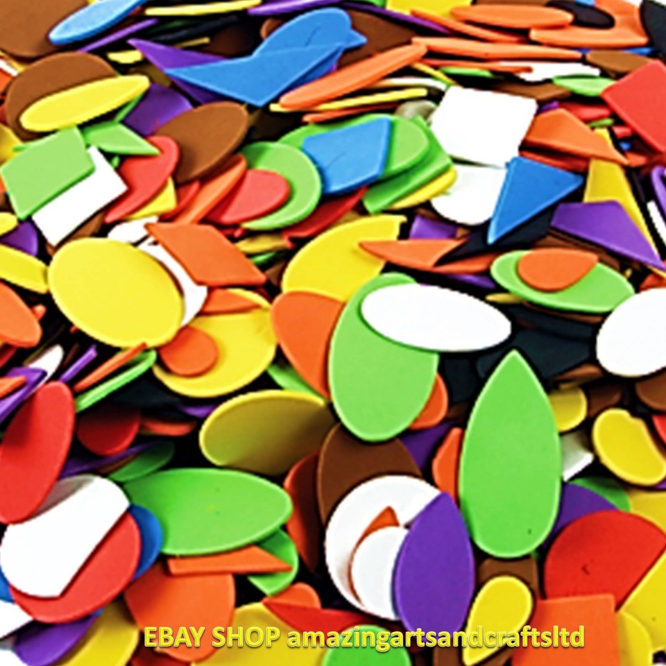 200 Self adhesive Sticky Craft Foam craft shapes assorted colours | eBay