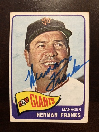 HERMAN FRANKS 1965 TOPPS AUTOGRAPHED SIGNED AUTO BASEBALL CARD 32 | eBay