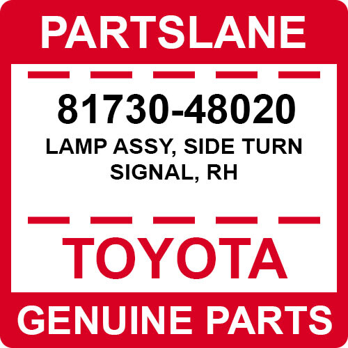 81730-48020 Genuine OEM Toyota Lamp ASSY Side Turn Signal RH 8173048020 ...
