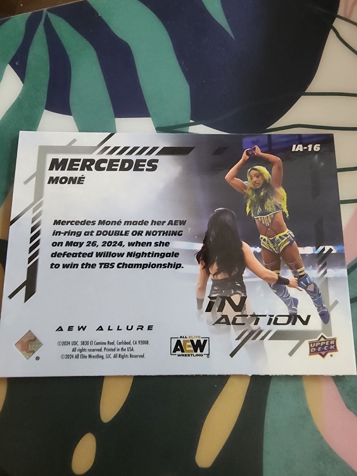 2024 AEW Card Allure In Action Mercedes Mone IA-16 | eBay
