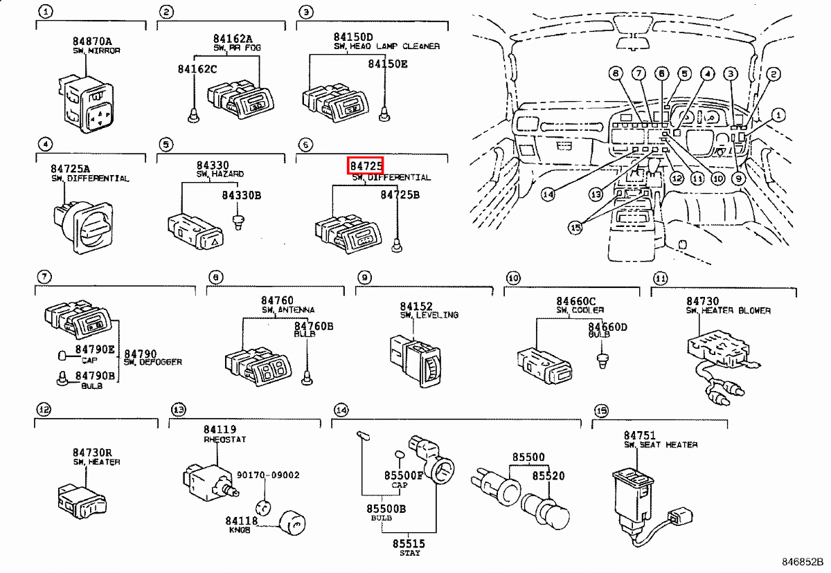 Genuine Toyota LandCruiser 80 Series HZJ HDJ FZJ FJ Centre Diff Lock ...