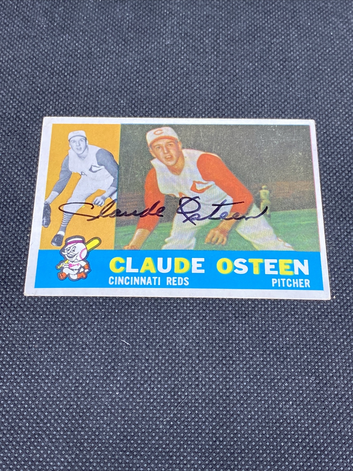 Claude Osteen Reds Signed Auto Autographed 1960 Topps Card #206 ~ COA ...