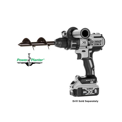 Flower Planting Auger & Grass Plug Tool (2″ x 7″) Garden Attachment for ...