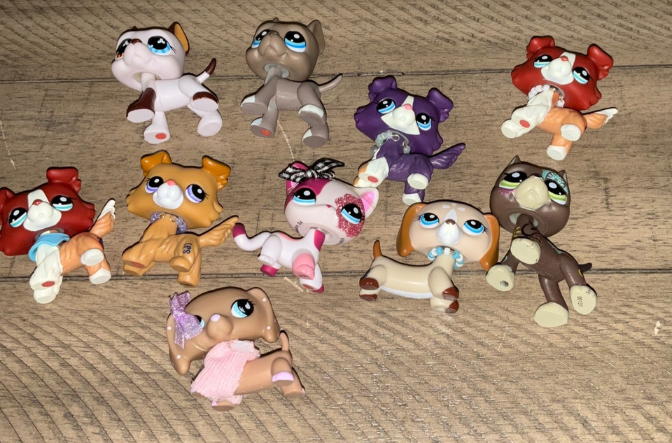 Littlest Pet Shop LPS Lot 10 FAKES Dogs Daschund, Husky, Great Dane w ...