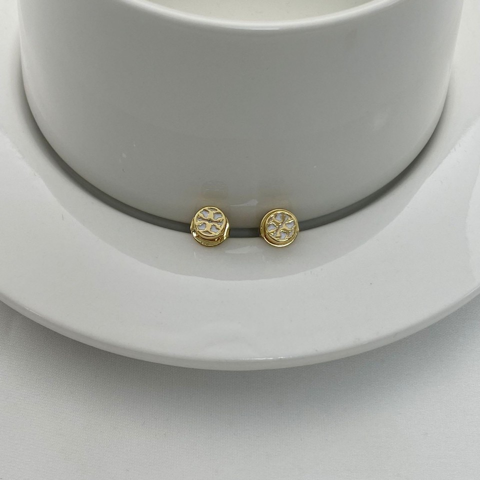 2026 Tory Burch Enamel-Inlaid Letter Circular Earrings | TB Serie | eBay