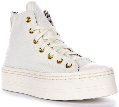 Bottes Modern Lift Platform Pour Femmes Converse A07204C Blanc Or UK 3 ...